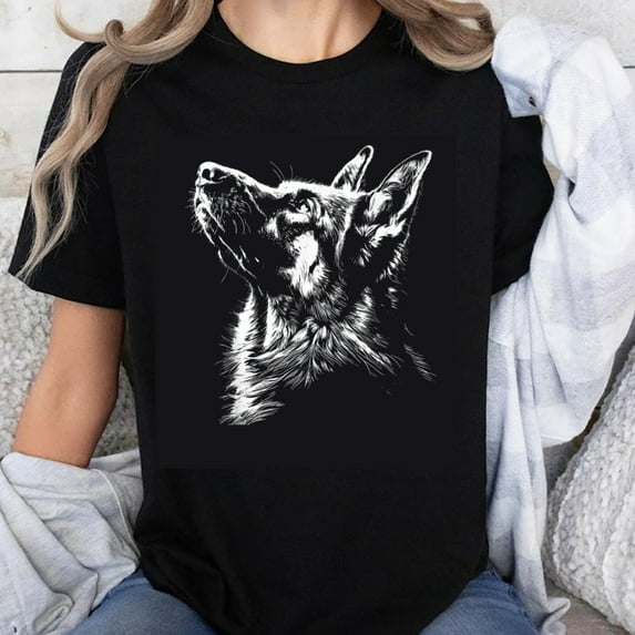 100% Cotton Wolf Howling Animal Graphic Design Unisex Casual Wear T ...