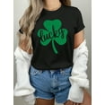 100% Cotton Women's St. Patrick's Day Lucky Clover Graphic Tee - Black ...