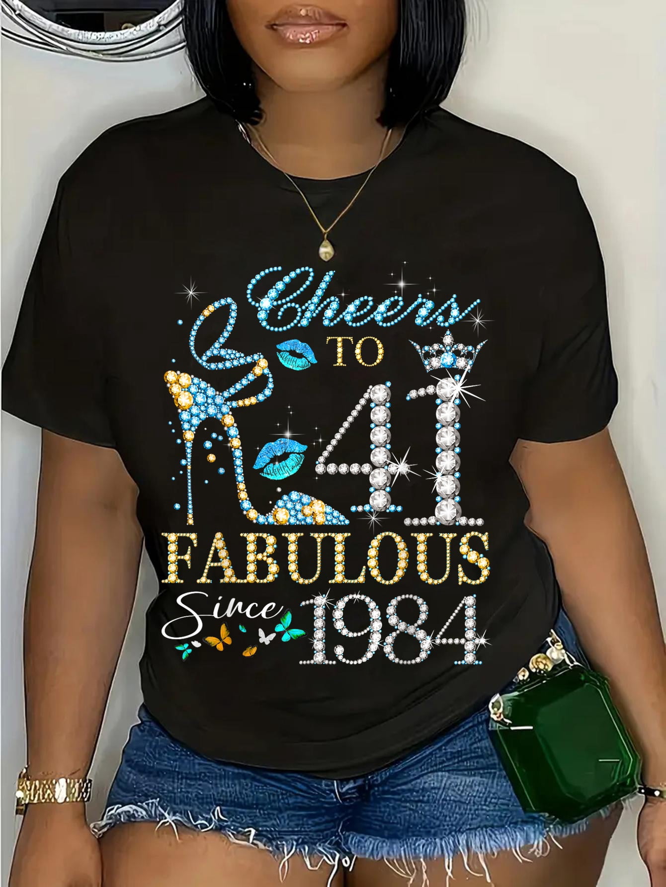 100% Cotton Womens Cheers to 41 Years Old EST 1984 41st Birthday Queen ...