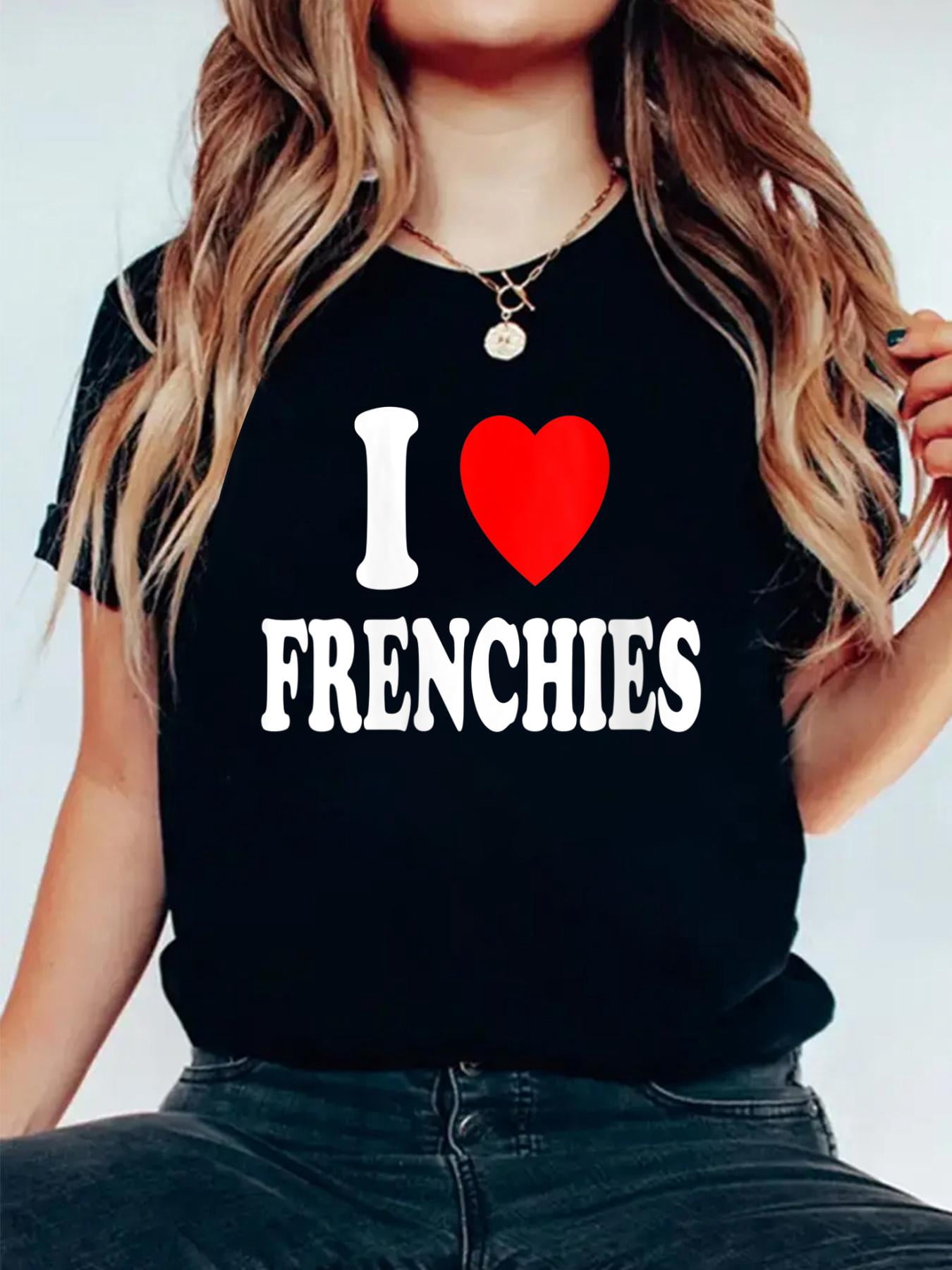 100% Cotton Womens I Heart (Love) Frenchies French Bulldog Dog Puppy ...