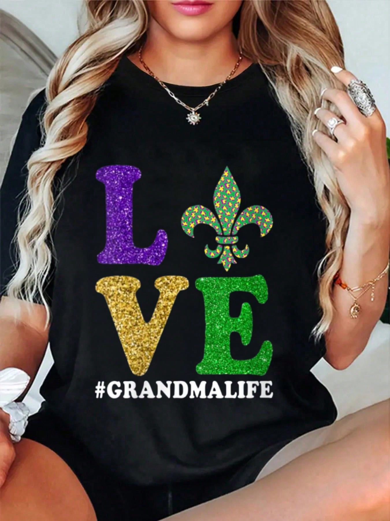 100% Cotton Womens Let The Shenanigans Begin Mardi Gras Y'all Grandma ...