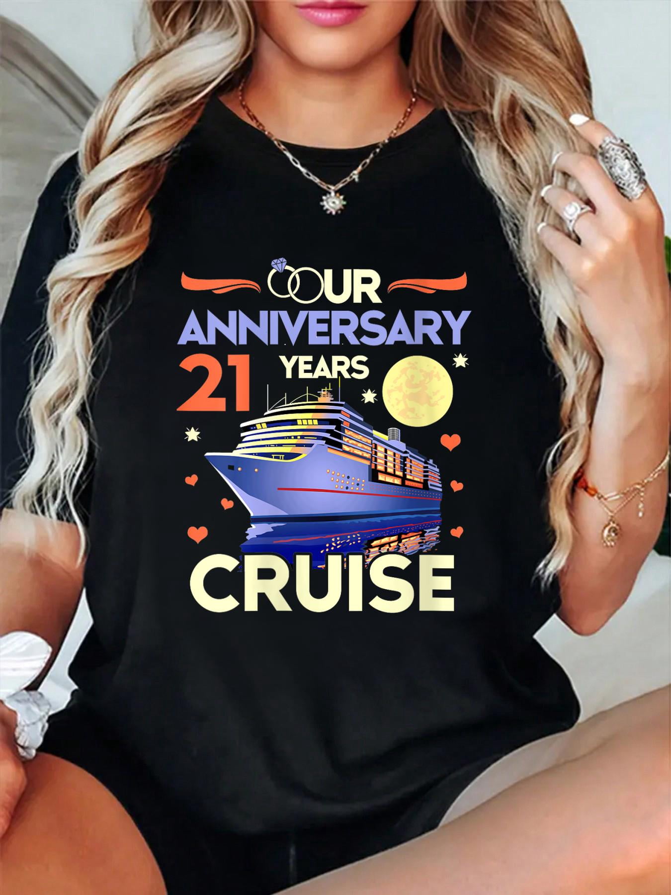 100% Cotton Womens Our 21st Wedding Anniversary Cruise Tee 21 Years ...