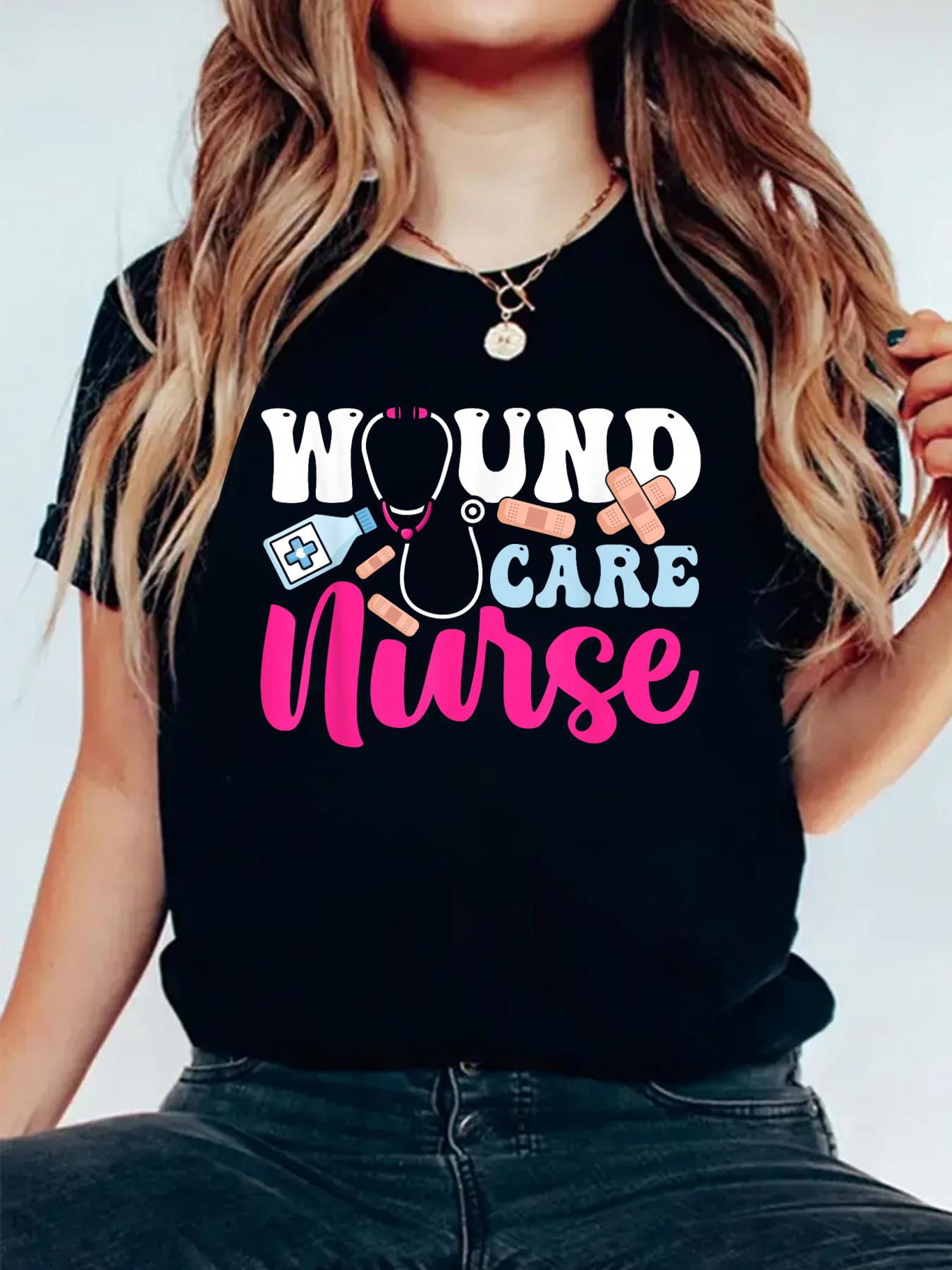 100% Cotton Wound Care Nurse WOCN Certified Registered Nurse T-Shirt ...