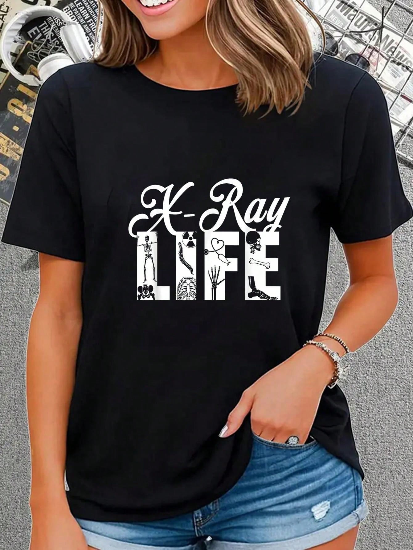 100% Cotton XRAY LIFE SHIRT, Radiology Gifts Funny X-Ray RT Rad Tech ...