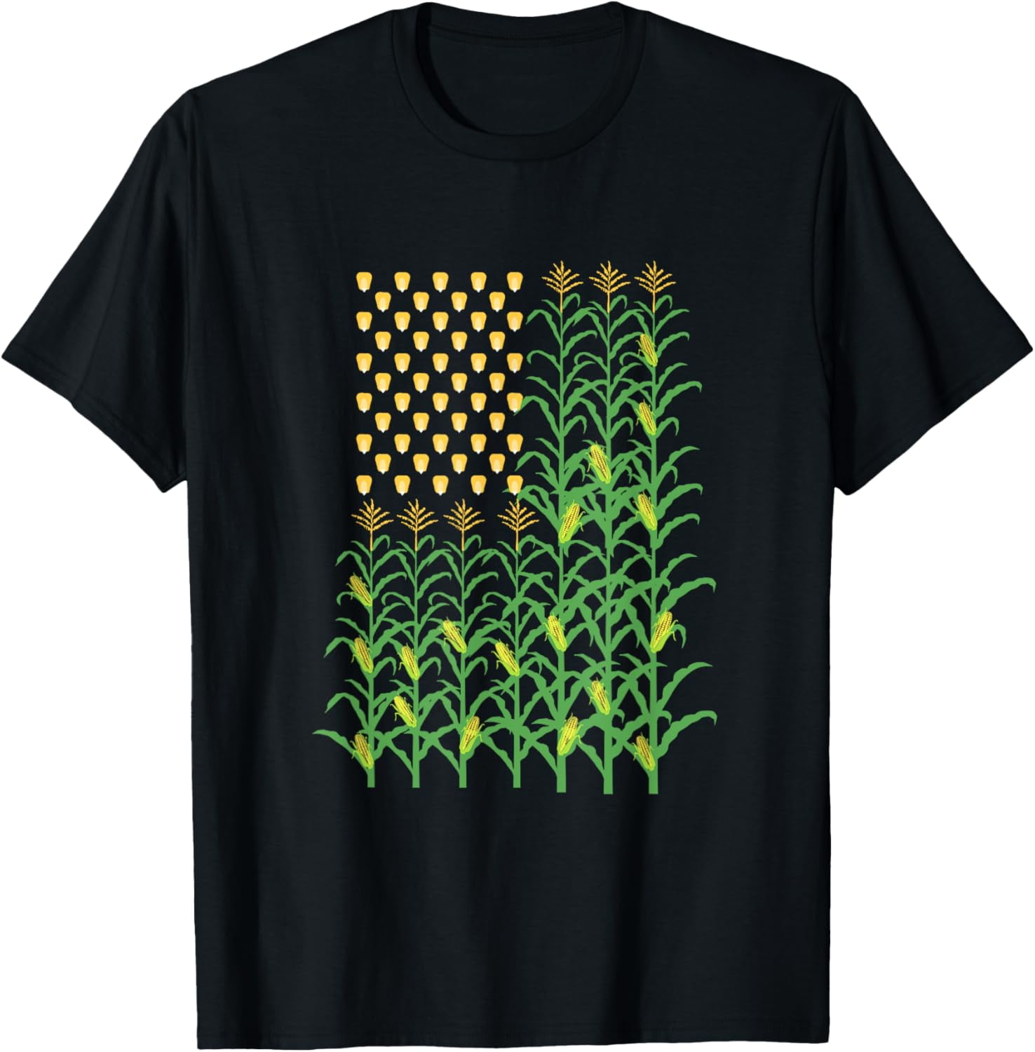 100% Cotton for Both Men and WomenCorn Farmer - American Flag Crop ...