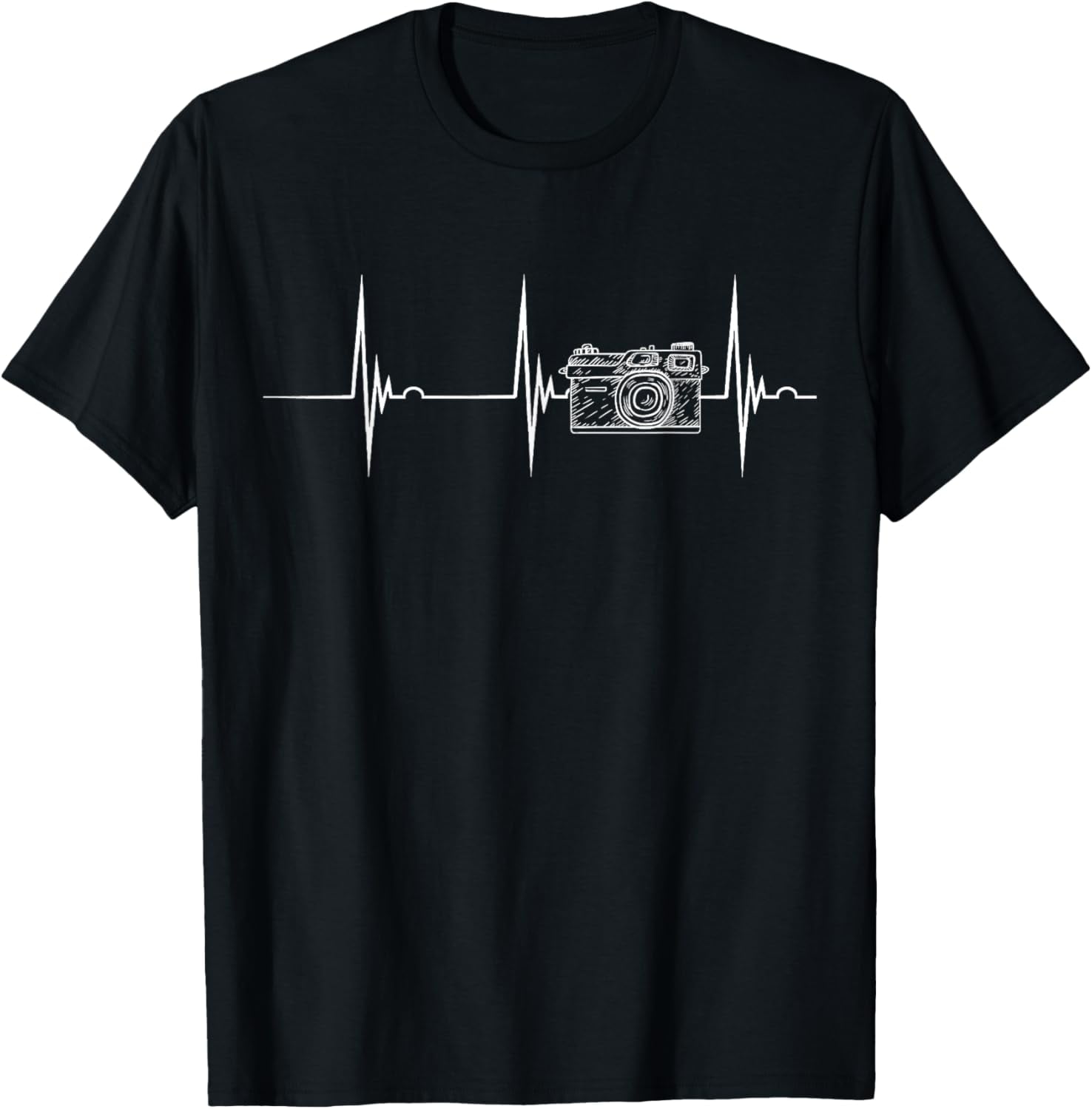 100% Cotton for Both Men and WomenPhotographer Camera Lens Heartbeat ...