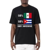100% Cottons Mexico Cuba Mexican Cuban Flag Pride Funny V-Neck T-Shirt ...