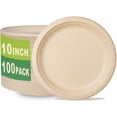 100 Count 10“ Heavy-duty Compostable Plates, Unbleached Biodegradable ...