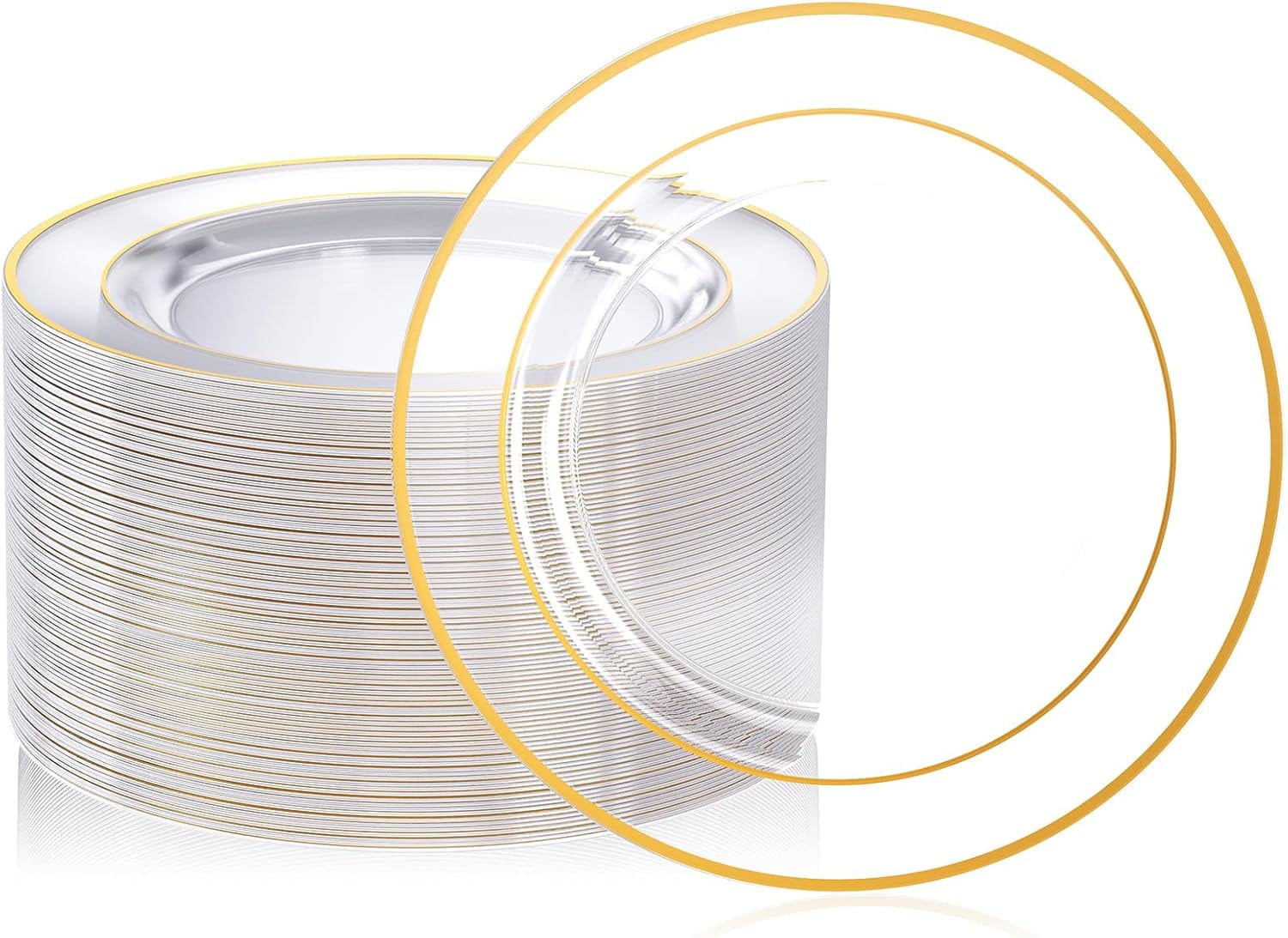 100 Plastic Plates 10 Inch, Disposable Heavy Duty Dinner Plates ...