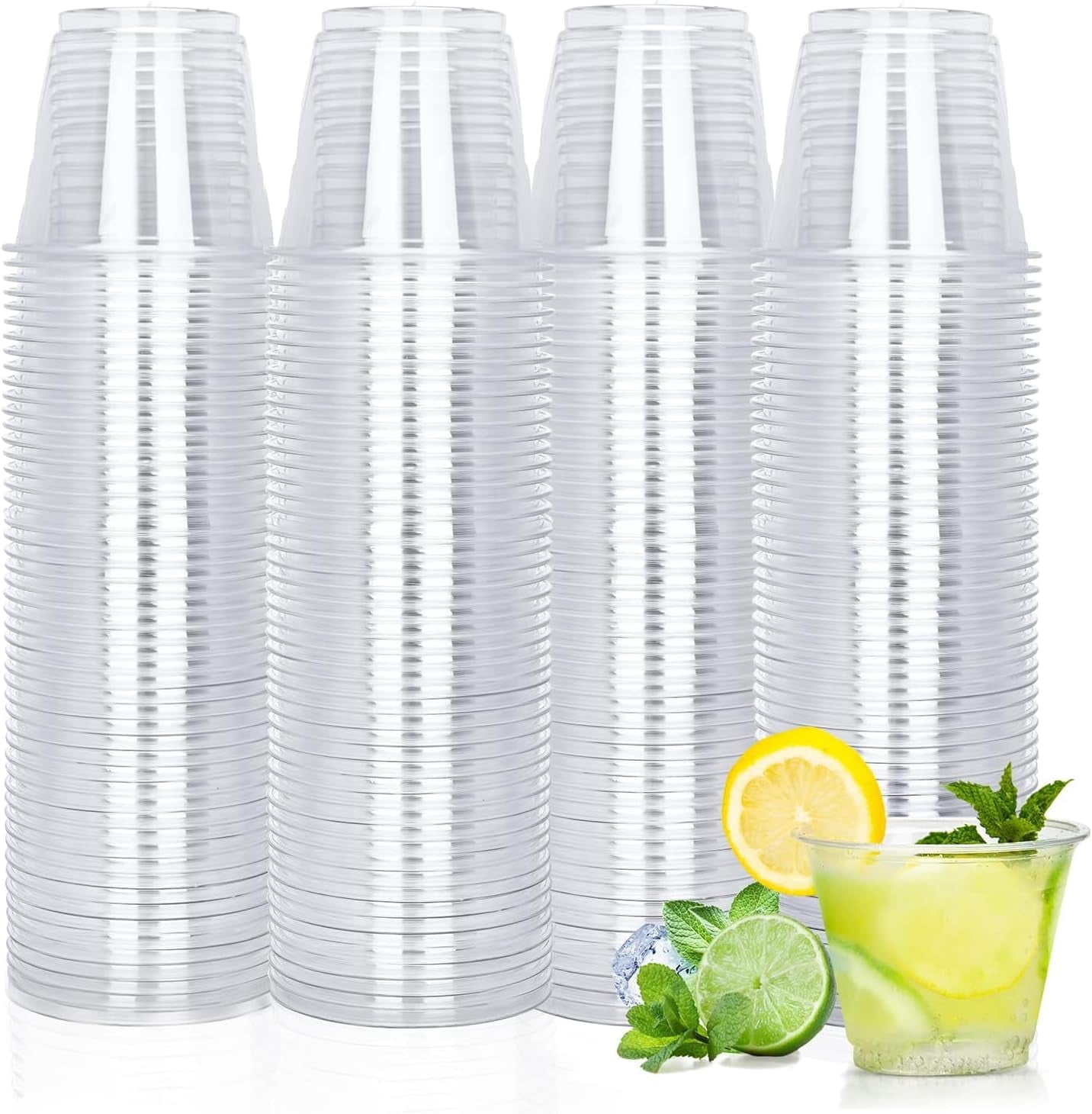 100 Count - 16 Ounce Plastic Cups, Ice Coffee Cups To Go - Crystal ...