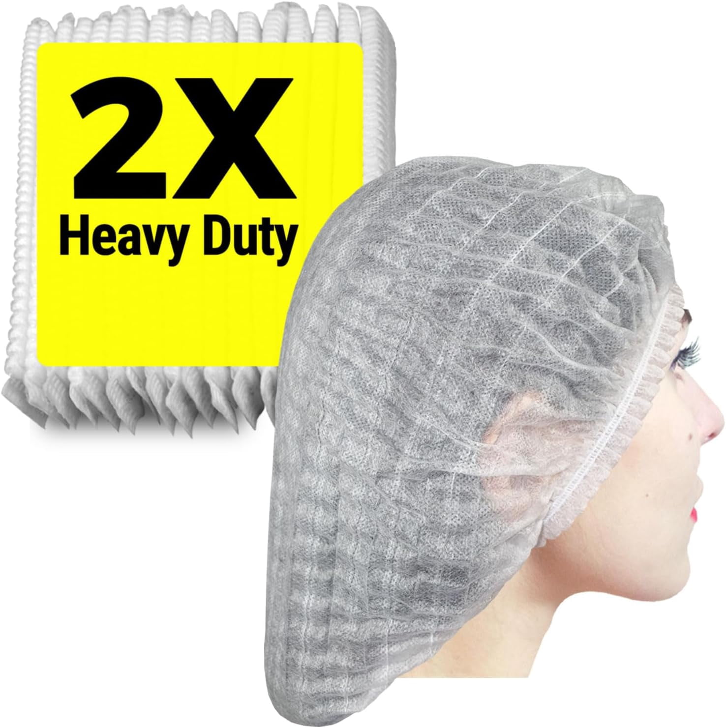 [100 Count] 2X Heavy Duty White Hair Nets For Service Workers, 21 ...