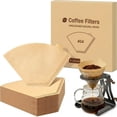 100 Count #4 Cone Coffee Filters, Unbleached Natural Paper Coffee ...