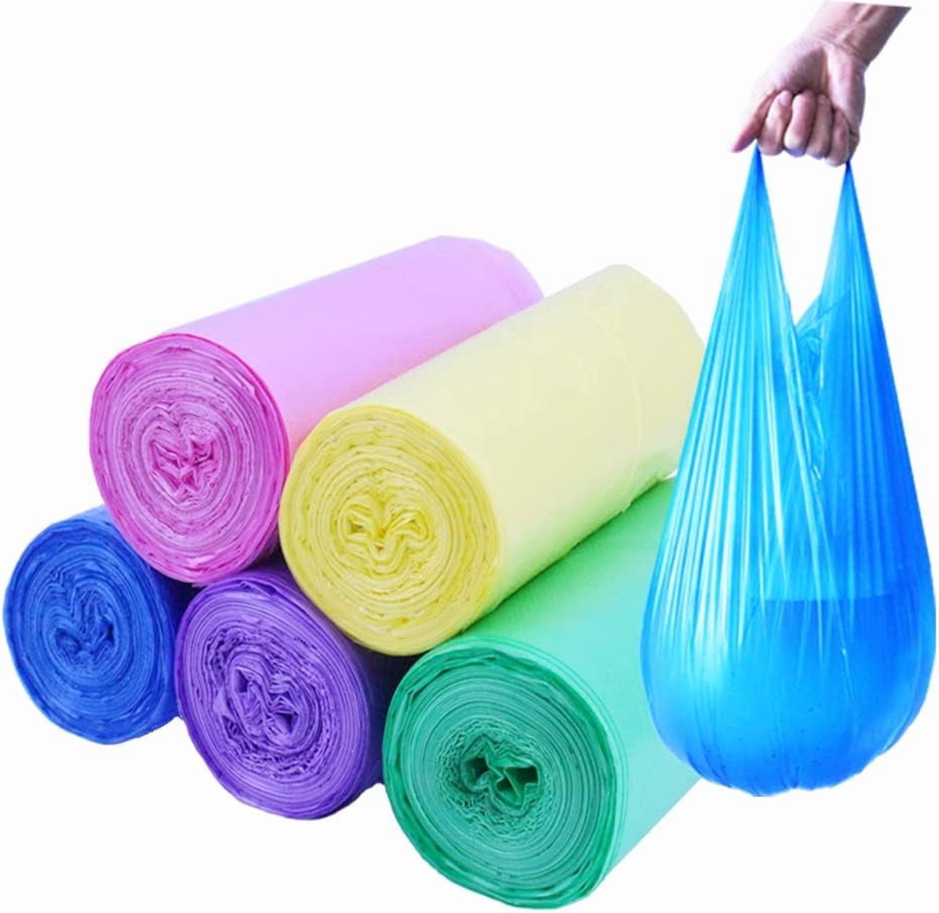 100 Count 4 Gallon Trash Bags, Small Colorful Garbage Bags with Handle ...