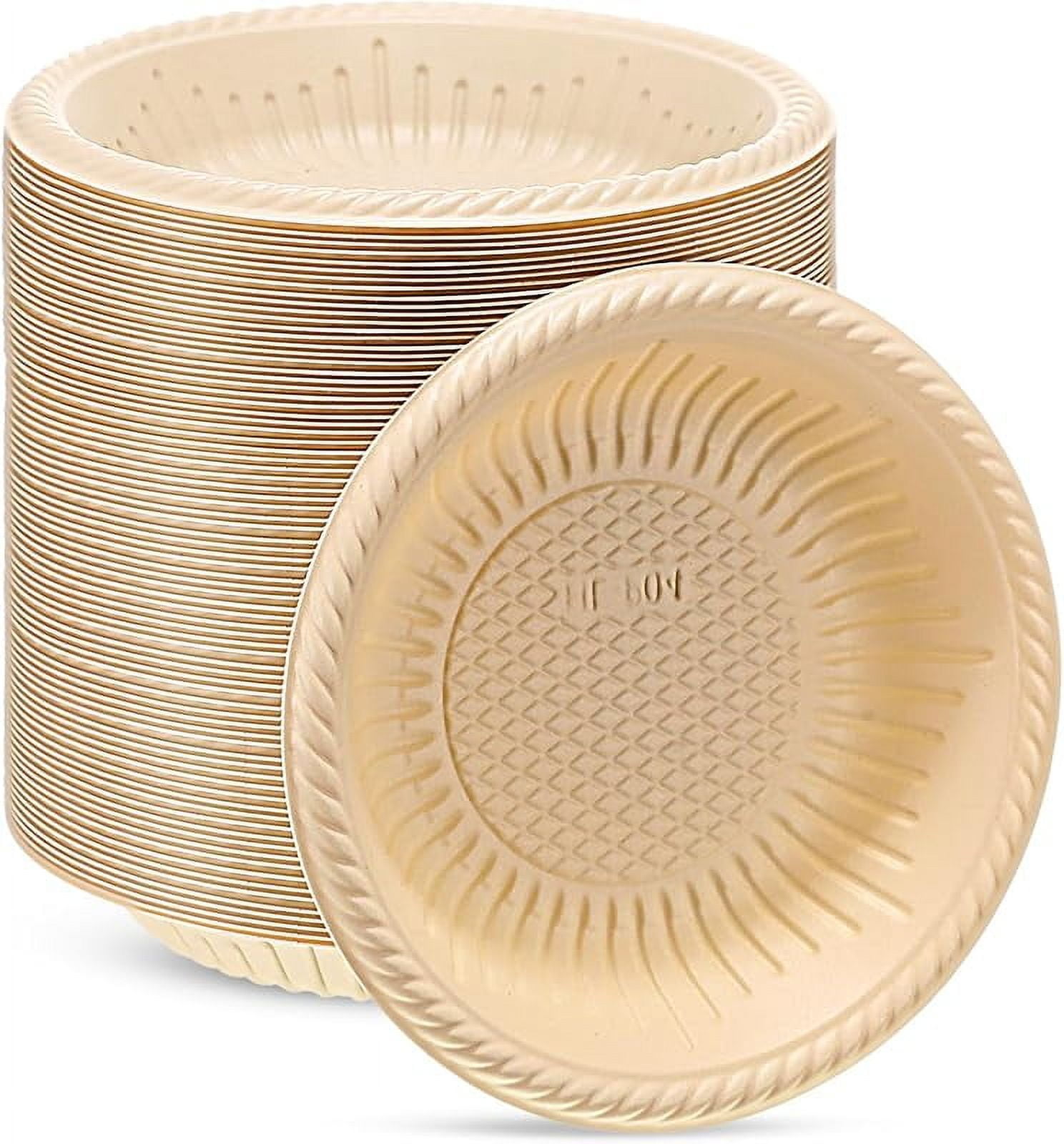 100 Count 4 Inch Small Paper Plates Heavy Duty Round Paper Starch ...