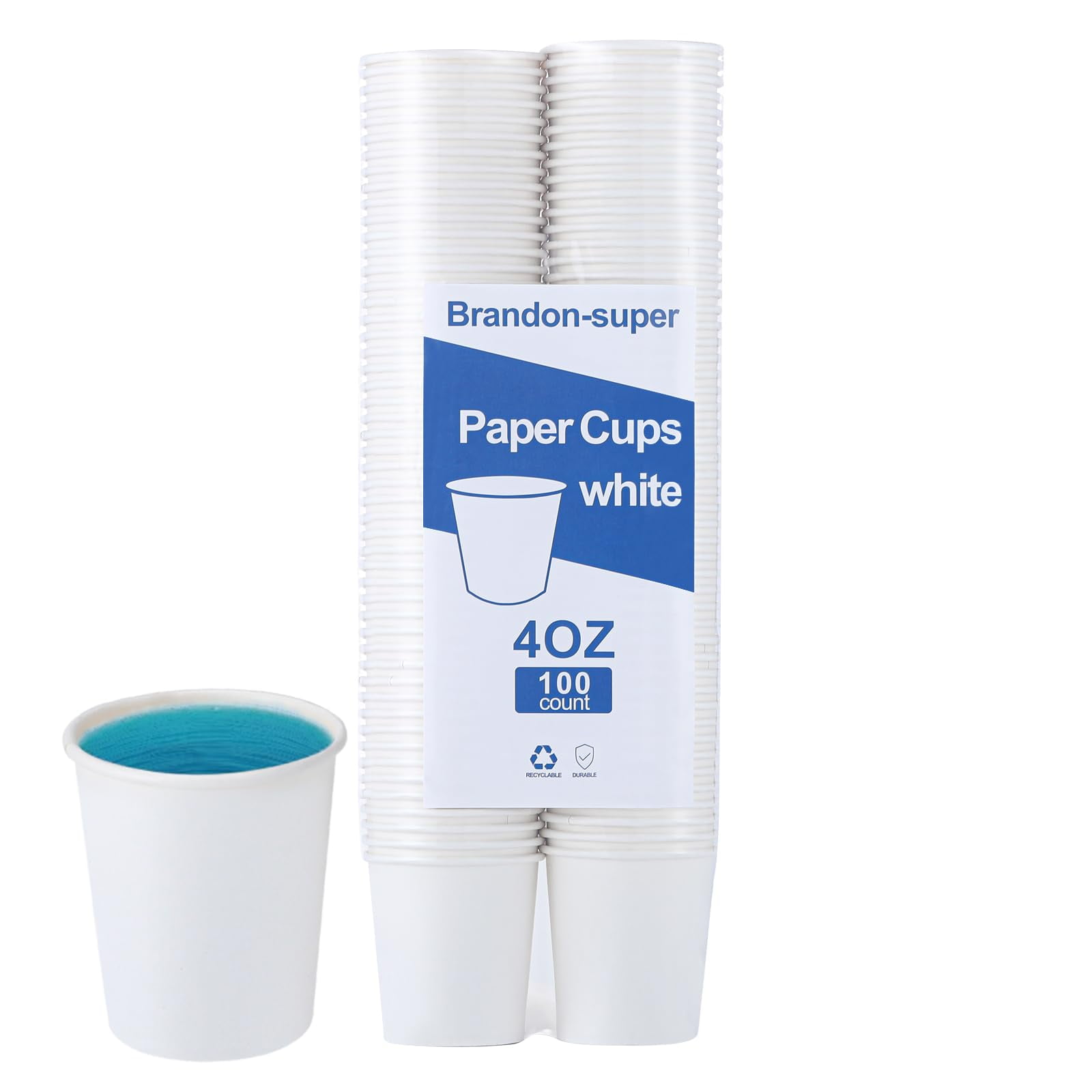 [100 Count - 4 oz] Small Paper Cups, Mouthwash Cups Bathroom Cups Mini ...