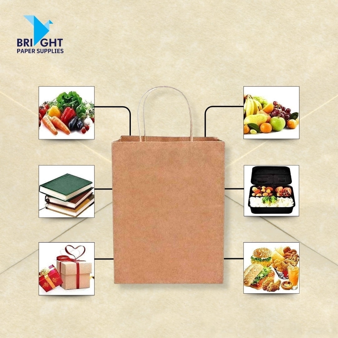[100 Count] 8 x 4.5 x 10 Kraft Paper Bag Small Size - Walmart.com