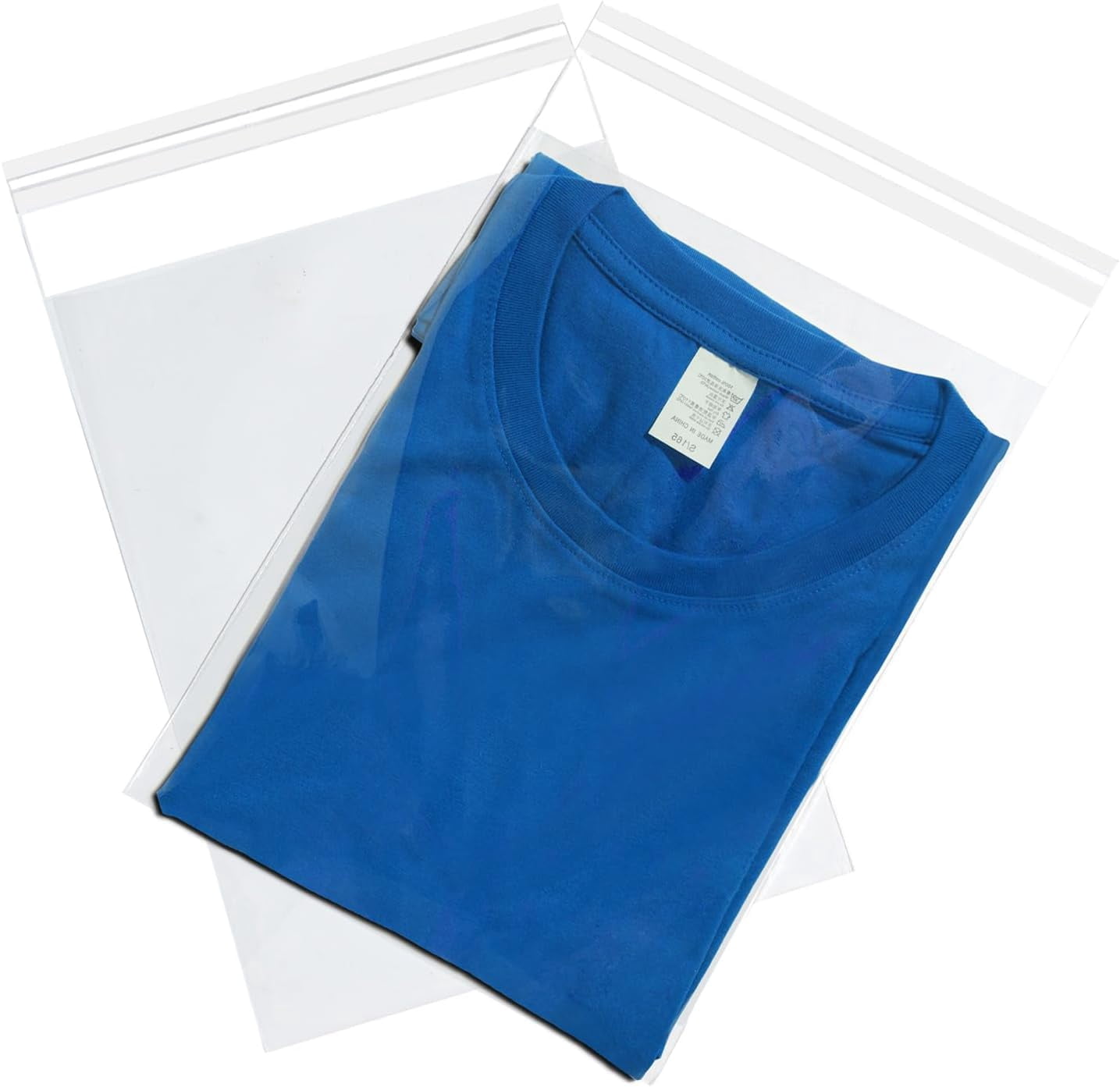 100 Count 9x12 Inch Clear Poly Bags for Packaging Clothing Shirts Self ...