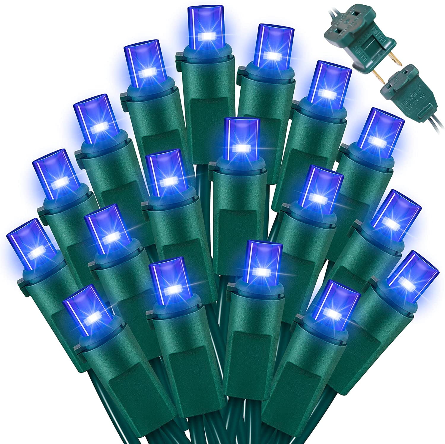 100 Count Blue- String Lights - 21.6FT LED Christmas Lights, Mini led ...