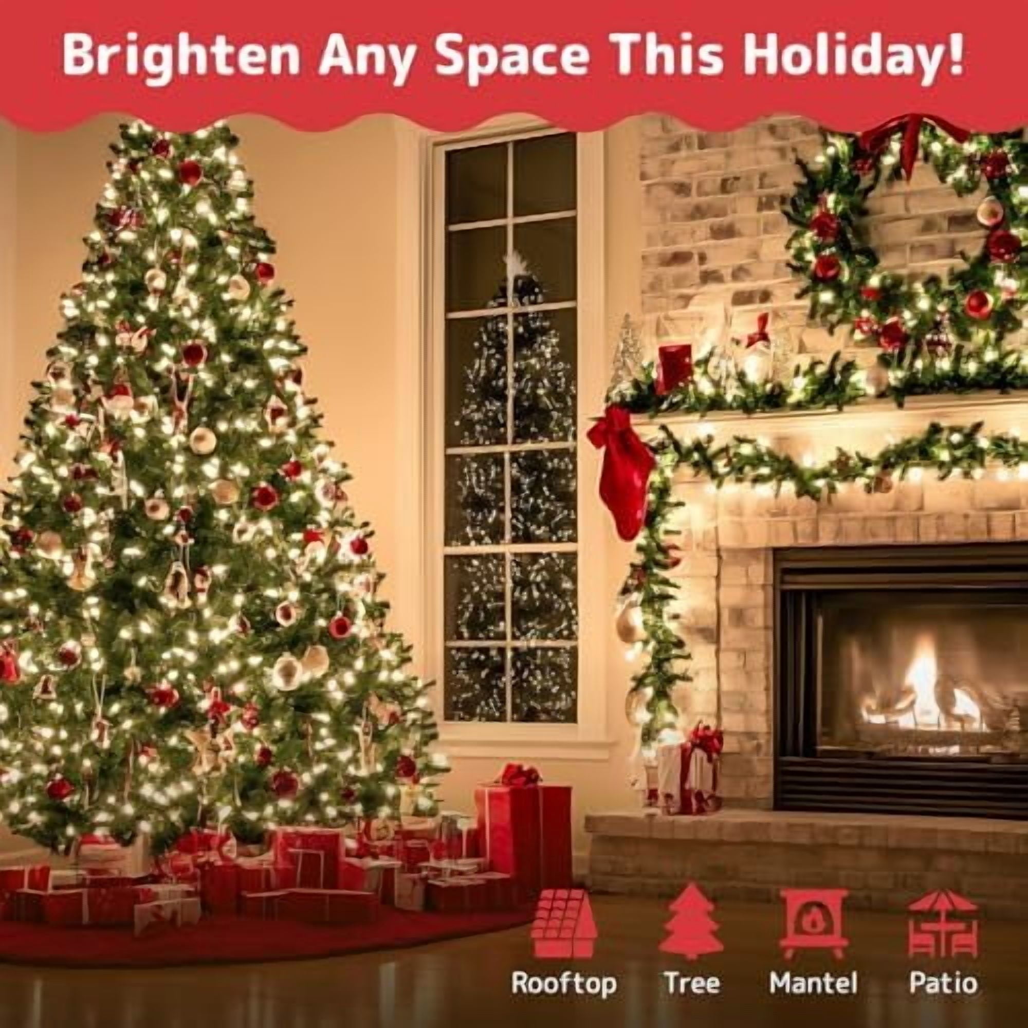 100 Count Clear Christmas Lights - 20 ft Ultra Bright String Lights ...