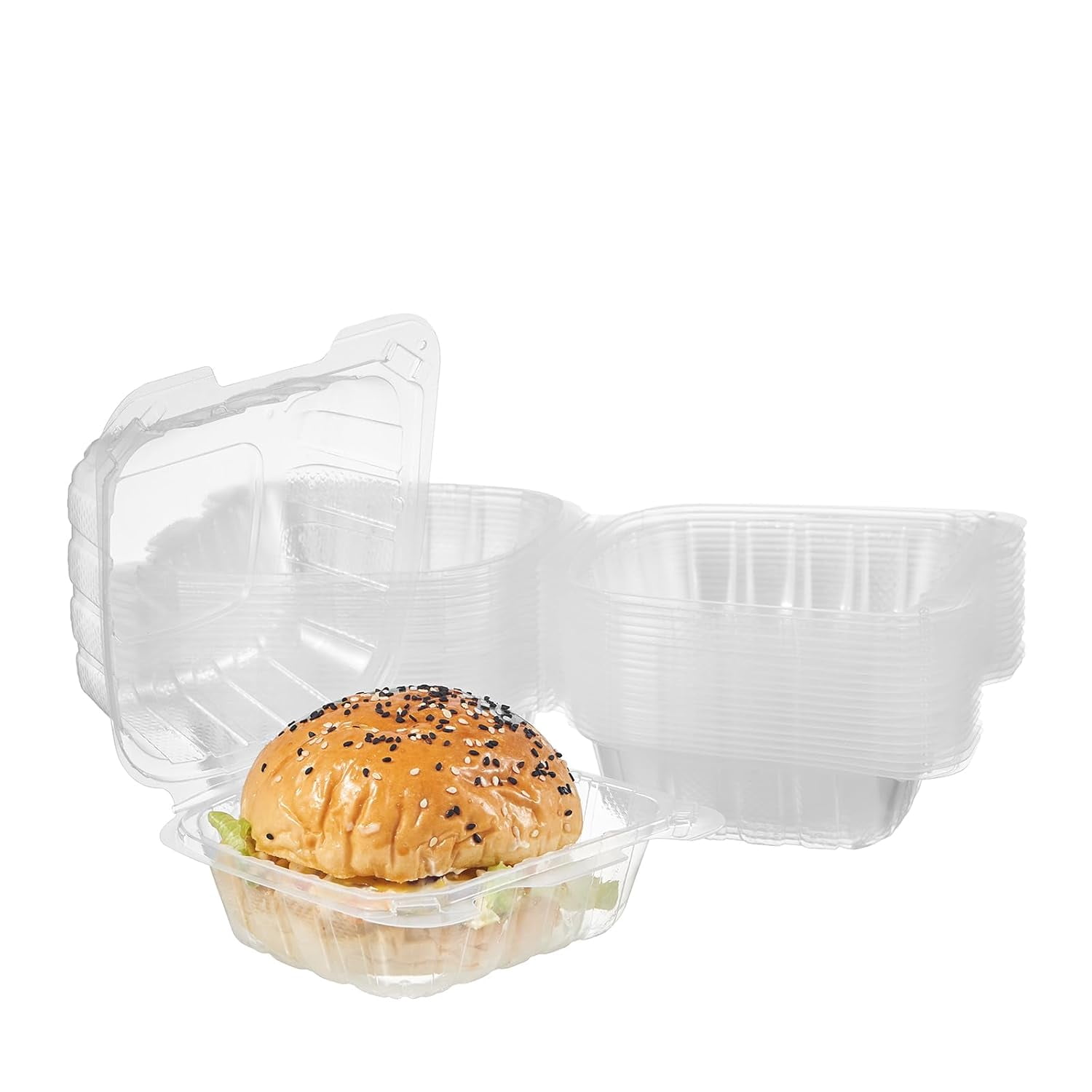 100 Count Clear Plastic Hinged Food Take Out To-Go Clamshell Containers ...