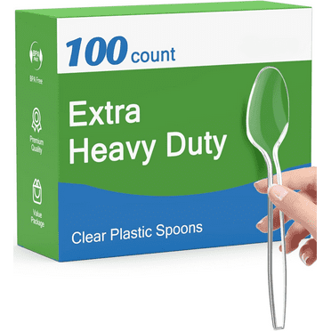 1 - Party Essentials Plastic Spoons Heavy Duty - Clear 24 Ct. - Walmart.com