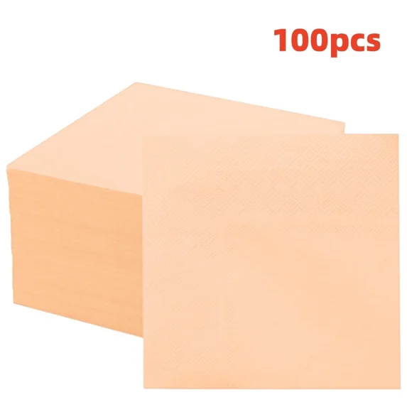 100 Count Cocktail Beverage Decorative Peach Paper Napkins,2-Ply,For ...