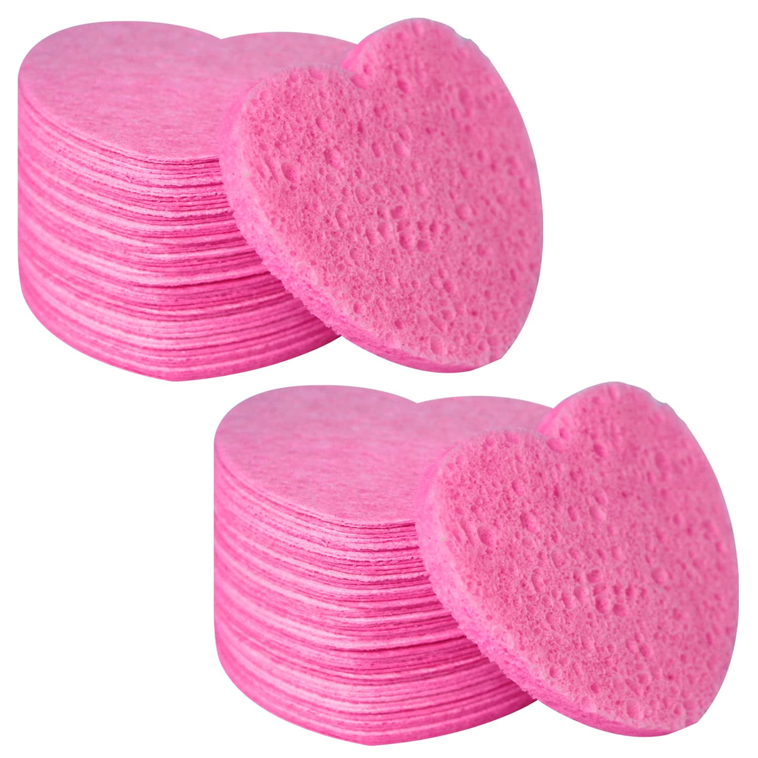 100-Count Compressed Facial Sponges TSF6 for Estheticians Heart Shape ...