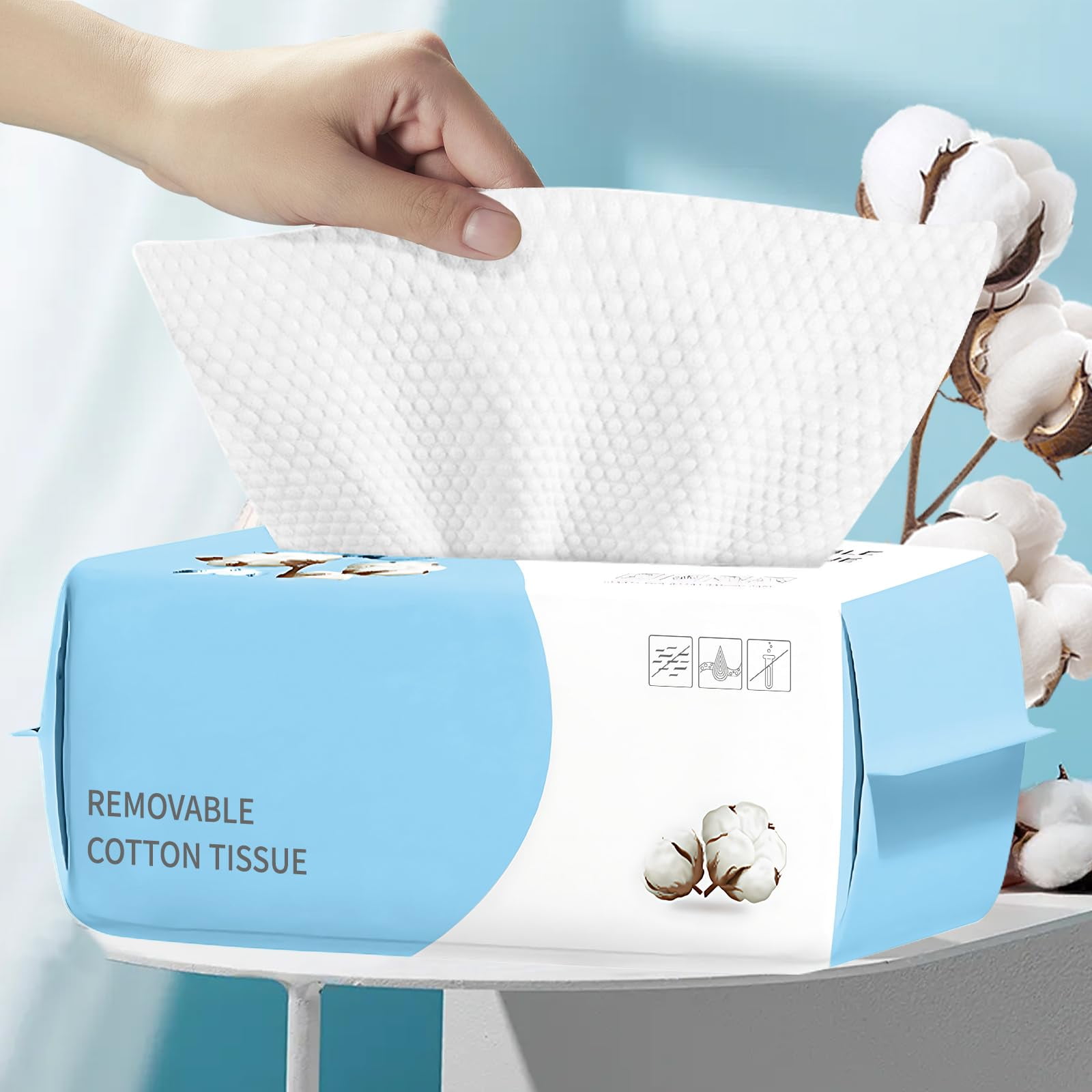 100 Count Disposable Face IFF17 Towel, Biodegradable Cotton Dry Wipes ...