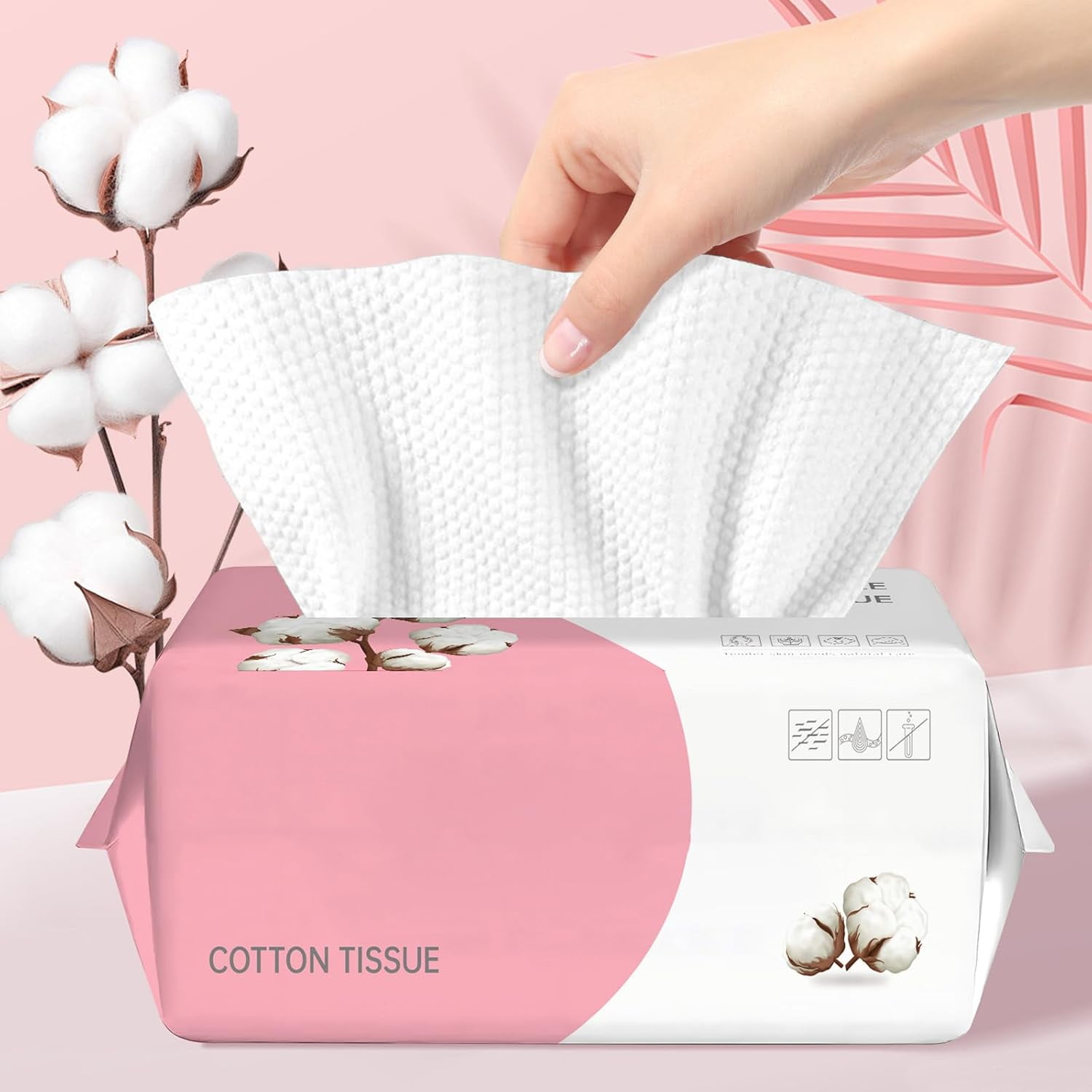 100 Count Disposable Face Towel, Ultra Soft & Thick Washcloths ...