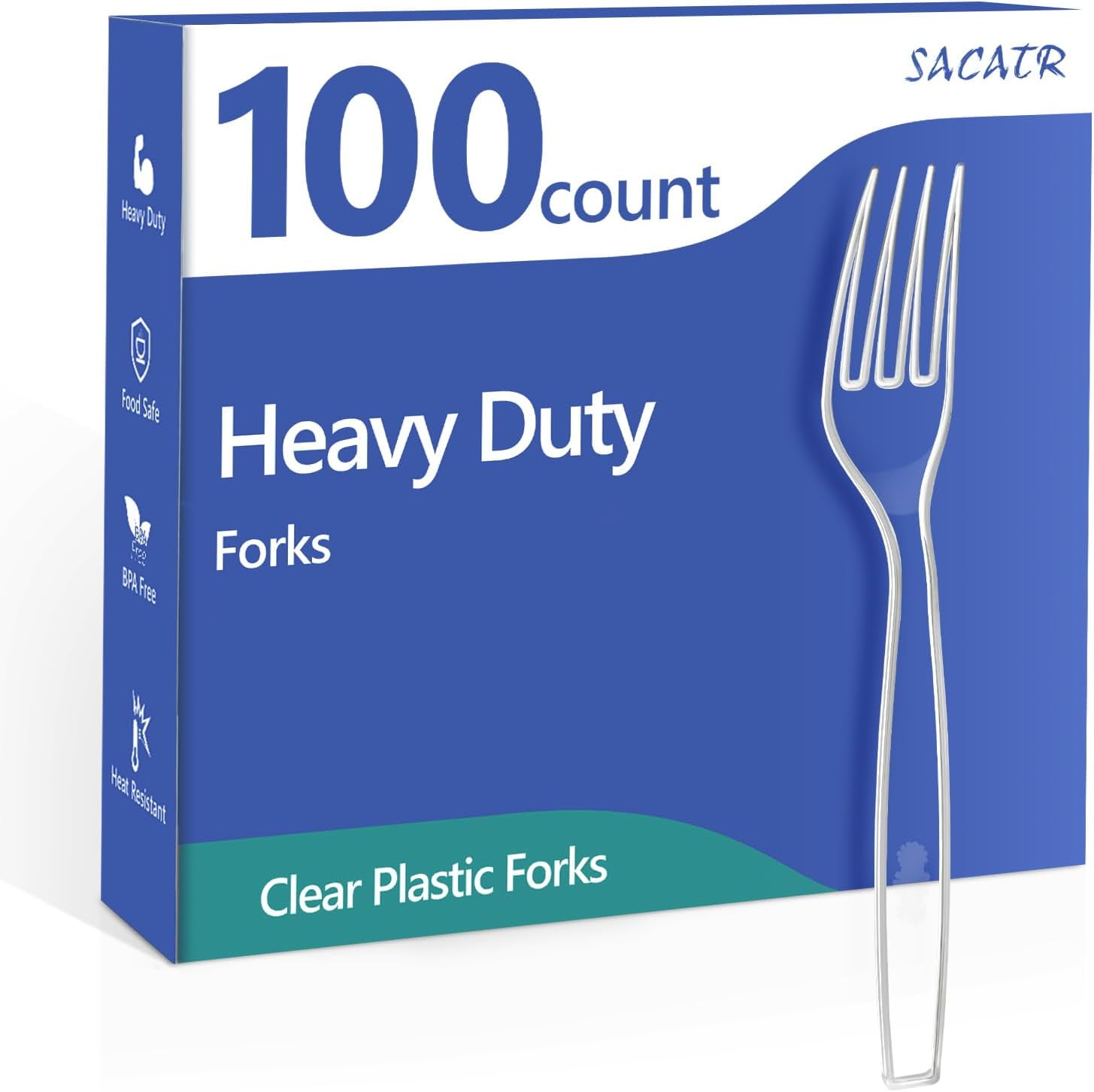 100 Count Disposable Plastic Forks,Heavy Duty Plastic Forks, Clear ...