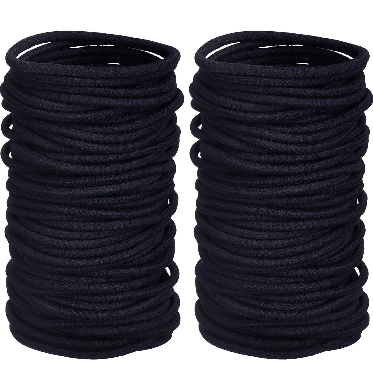 100 Count Elastic Hair Tie - 4MM for Medium Hair - Pain-Free Hair ...
