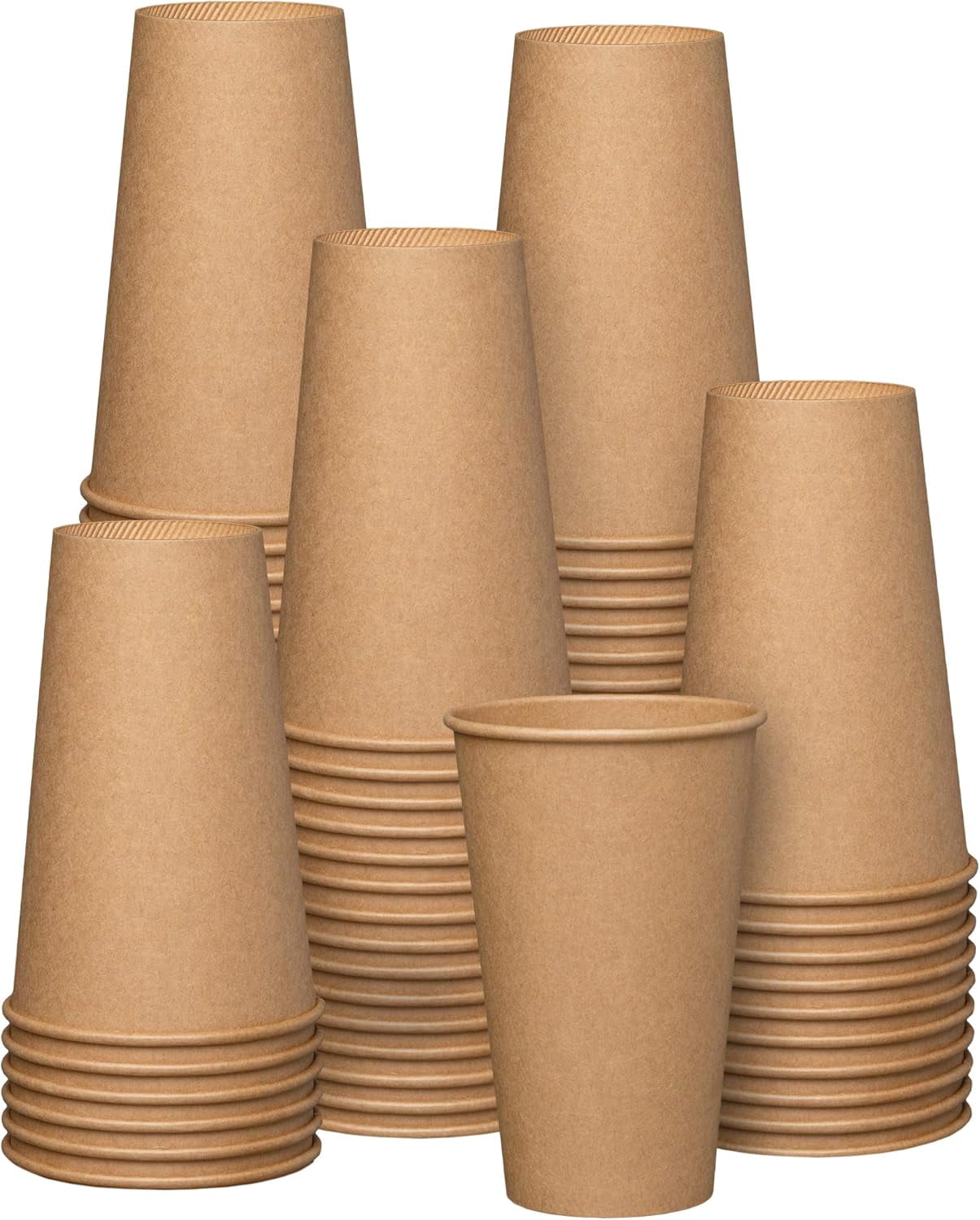 [100 Count Kraft Disposable Paper Cups, Hot Coffee Cups Brown ...