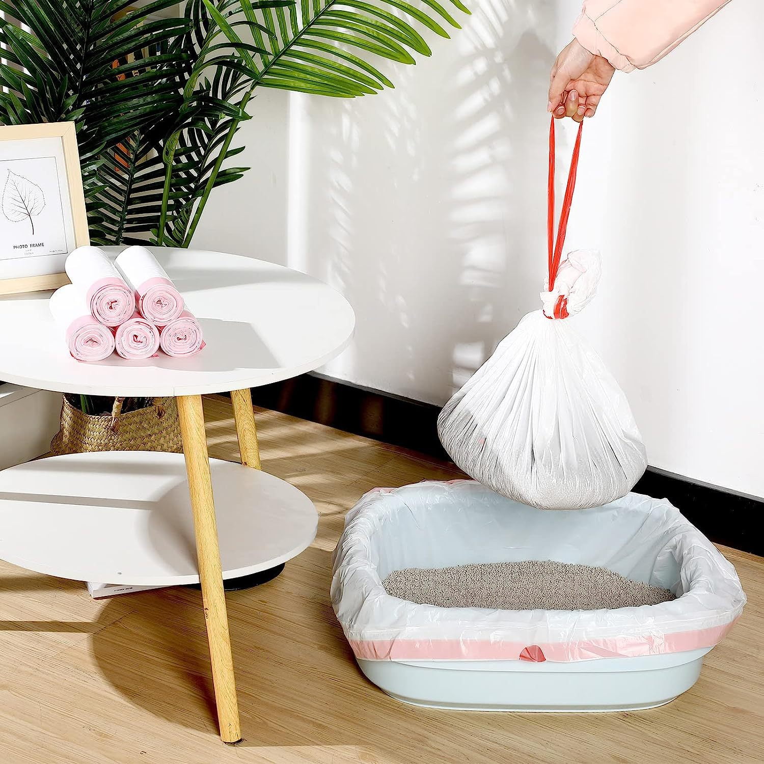 20-Count Large Cat Litter Box Liners With Drawstring Kitty Litter Pan ...