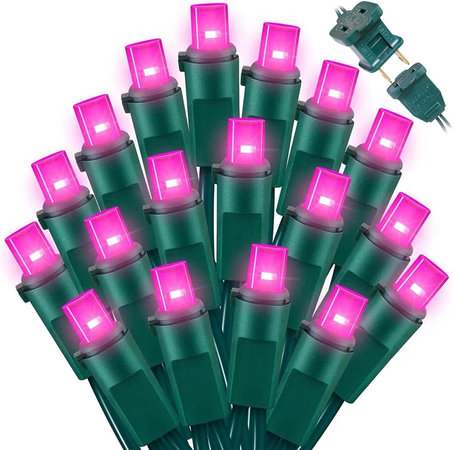 100 Count Pink- String Lights - 21.6FT LED Christmas Lights, Mini led ...