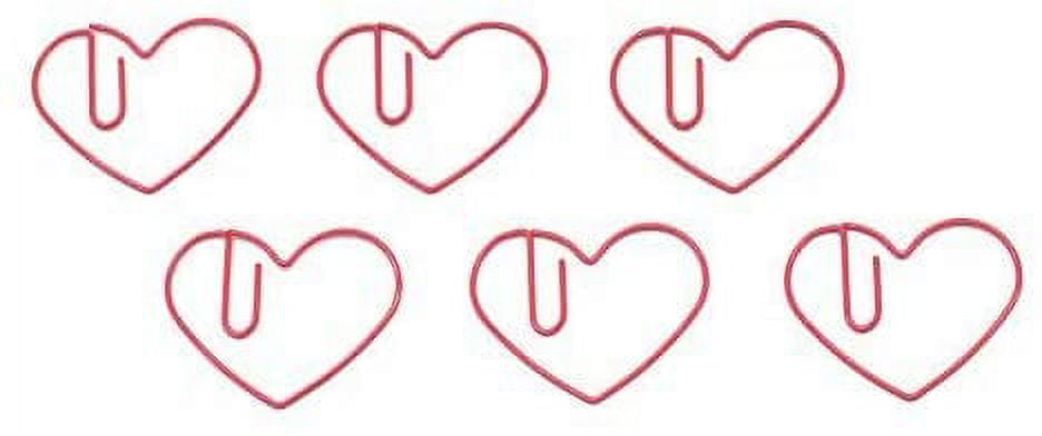 100 Count Red Heart Shaped Paper Clips, Heart Lover Cute Gifts, Office ...