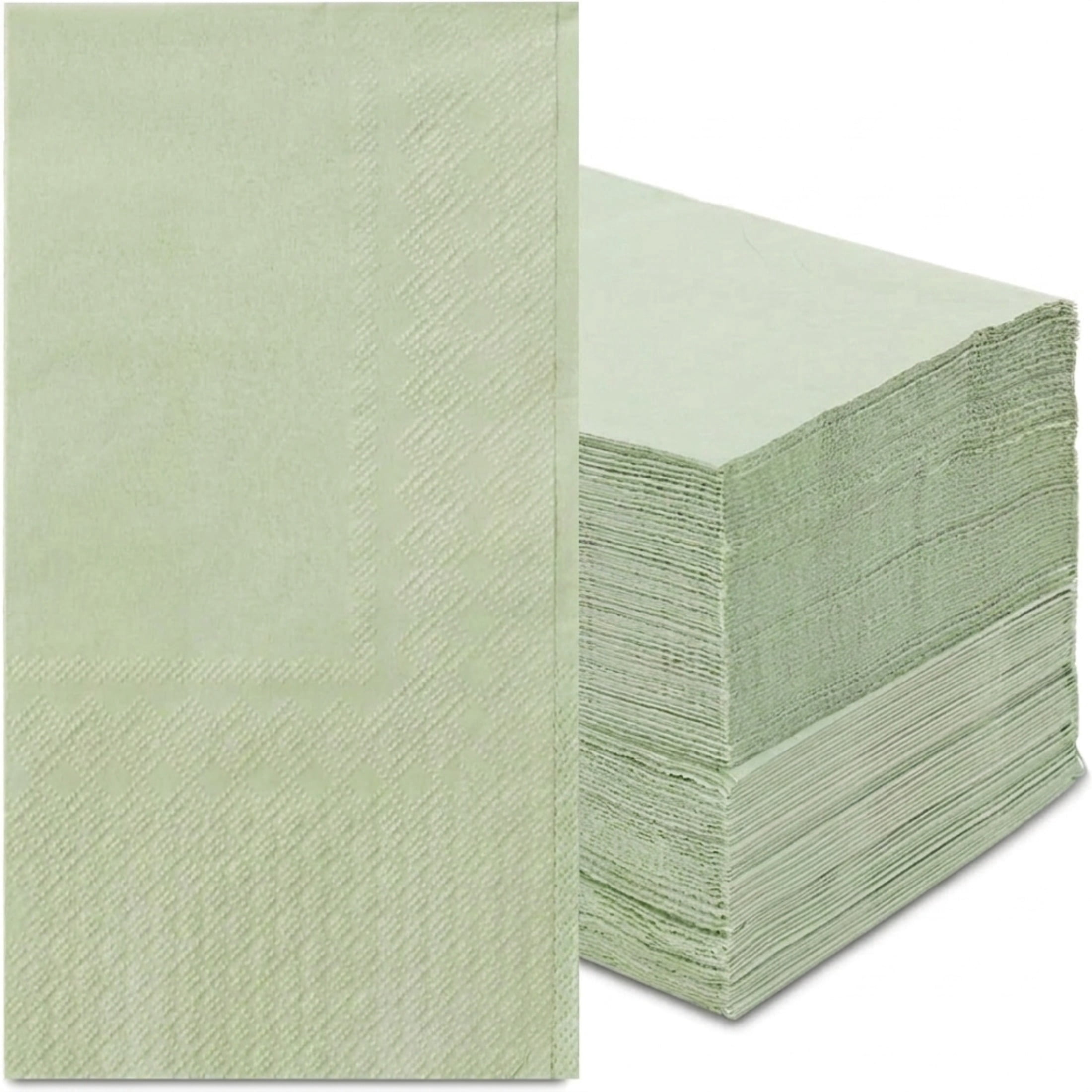 100 Count Sage Green Disposable Paper Guest Napkins, Decorative Dinner ...