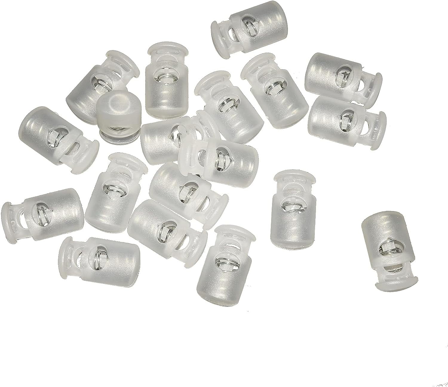 100 Count Small Clear Oval Ellipse Barrel Cord Locks Toggles 21mm X ...