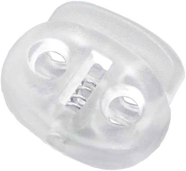 100 Count Spring Stopper Plastic Double Holes Cordlocks Toggles Clear ...