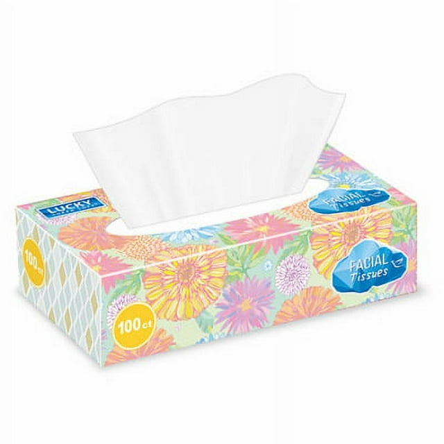 100 Count Super Soft Facial Tissues in Flat Box. Unscented soft and si ...
