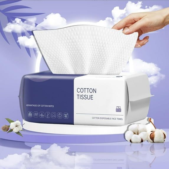 100 Count Ultra Thick Disposable face Facial Wash Cloth for Sensitive ...