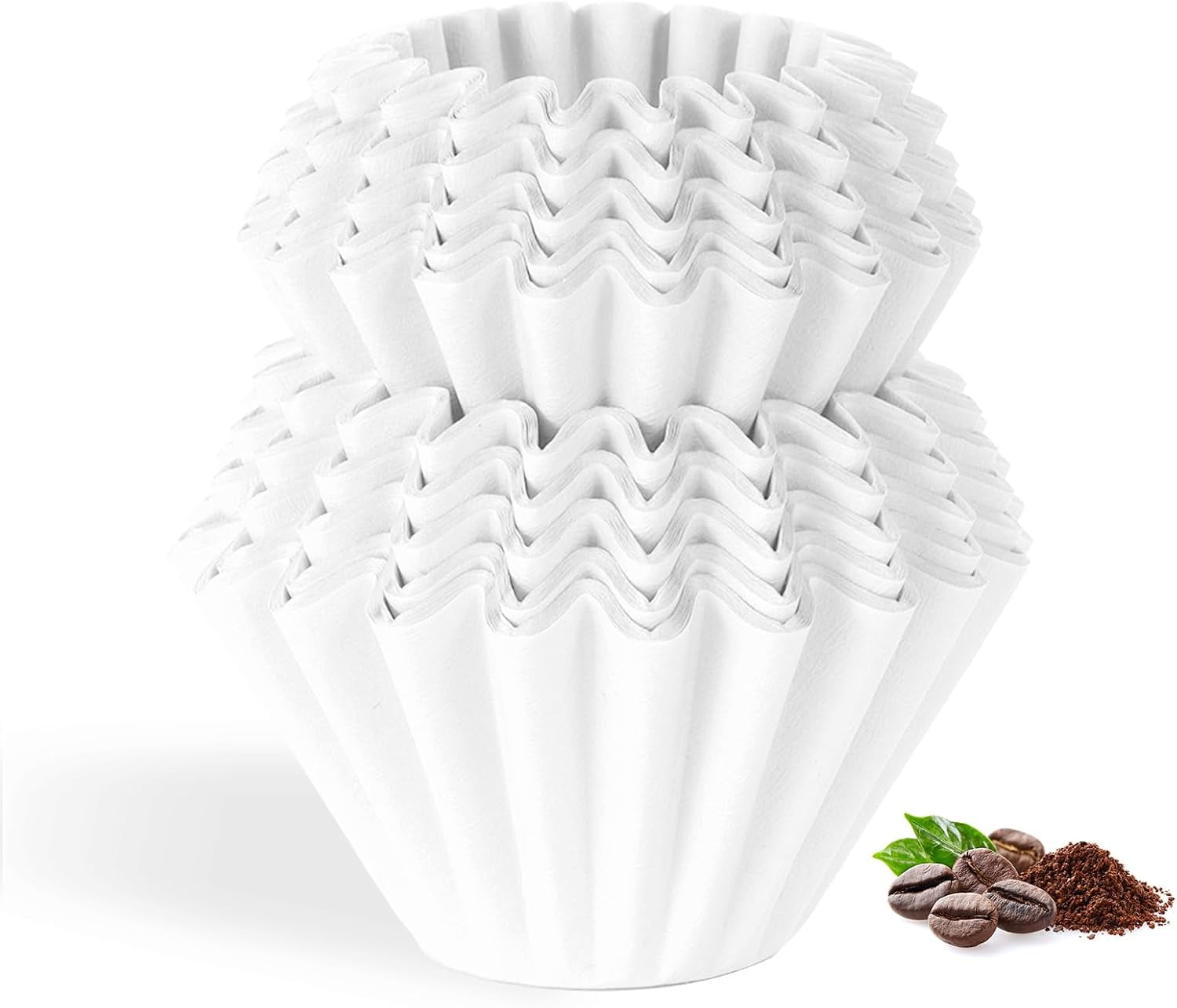 100 Count Unbleached Coffee Filters, 1-2 Cup Natural Basket Coffee ...