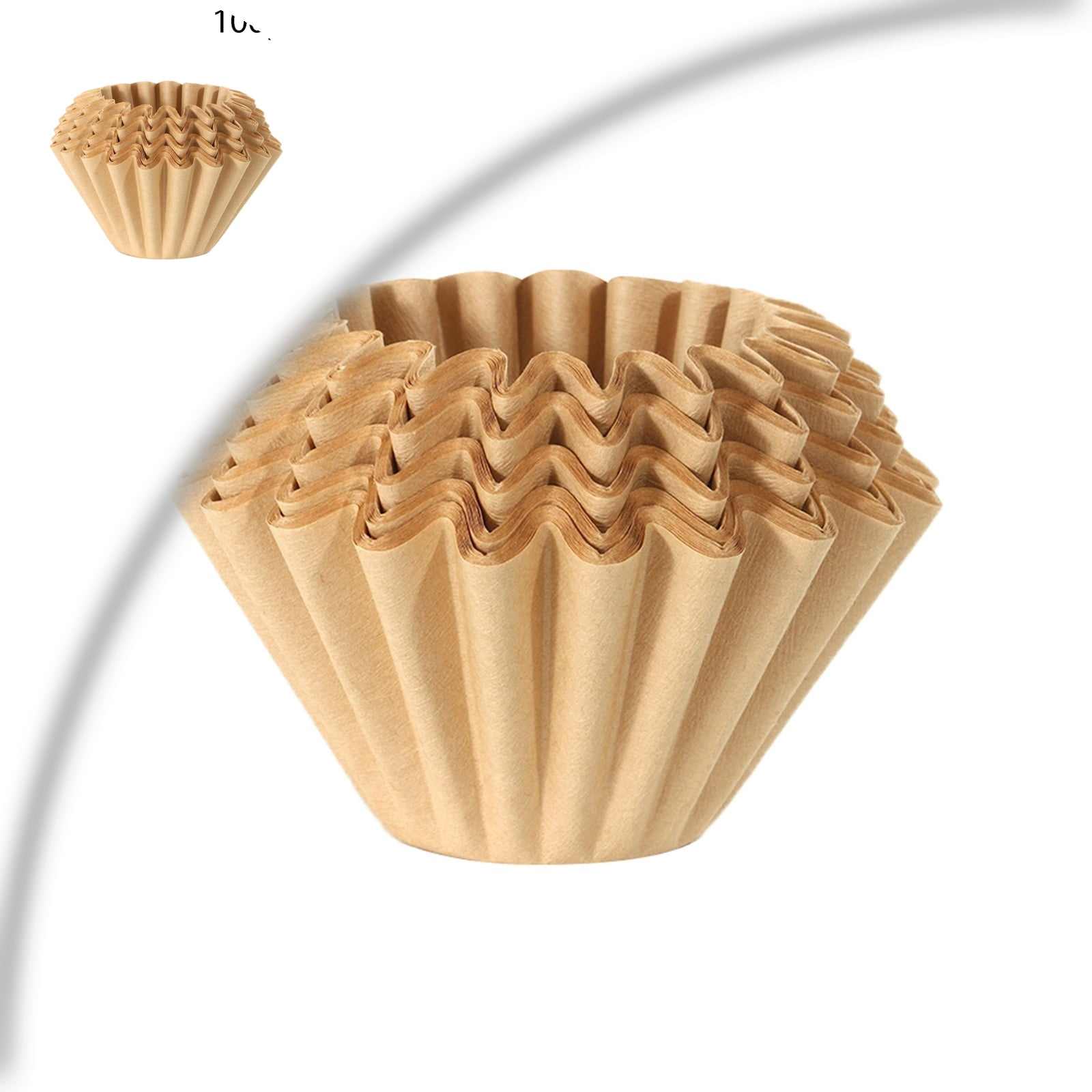100 Count Unbleached Coffee Filters, 4-5 Cup Natural Basket Coffee ...