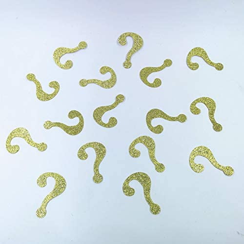 100 Counts Gold Glitter Question Mark Table Confetti/Paper Scatter for ...