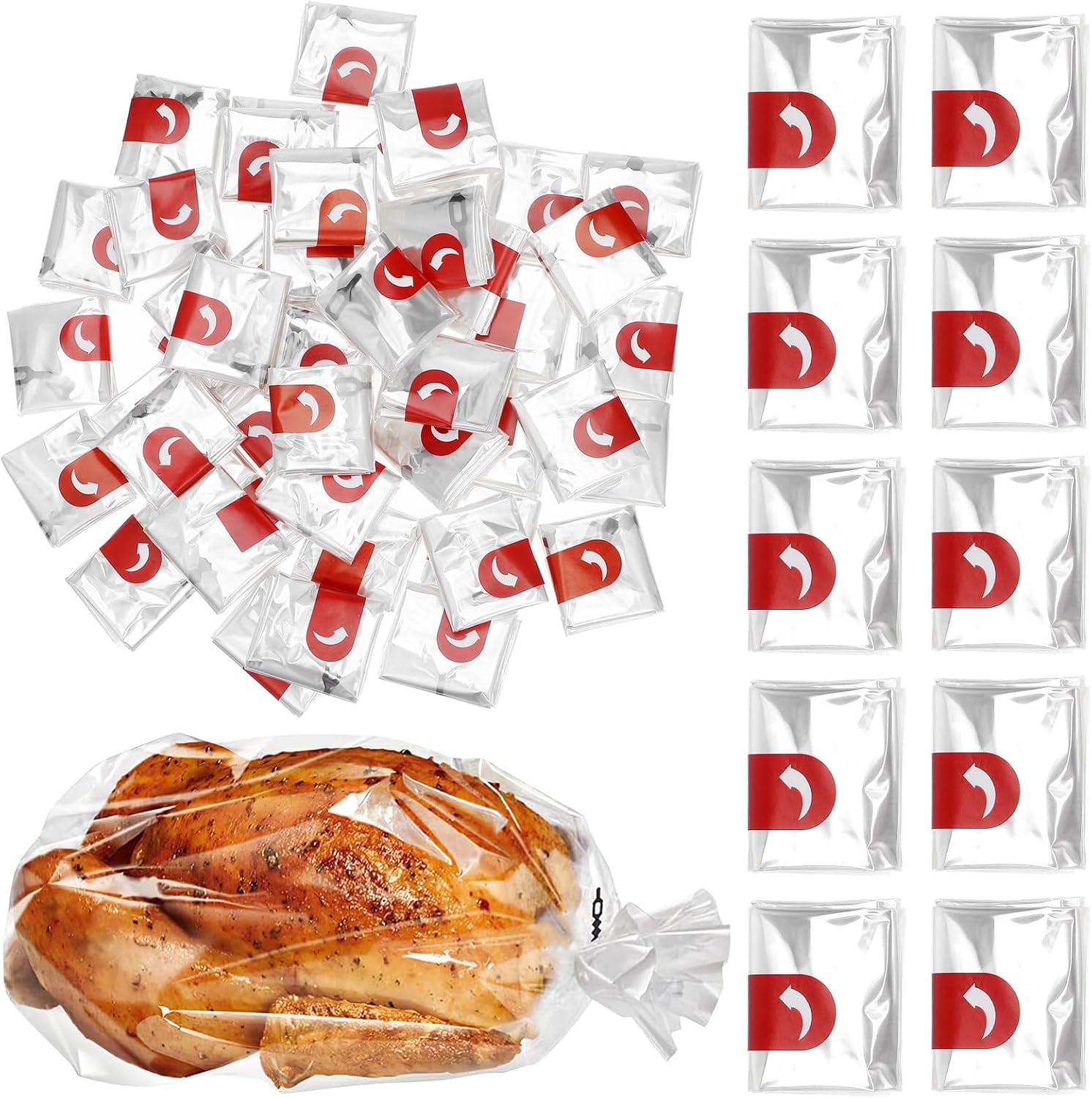 100 Counts Oven Cooking Bags, Cooking Roasting Package Bags, Grilling ...