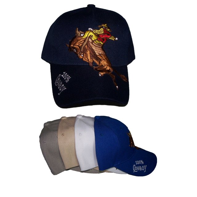 100% CowBoy Bucking Horse Rodeo Western Baseball Caps Embroidered ...