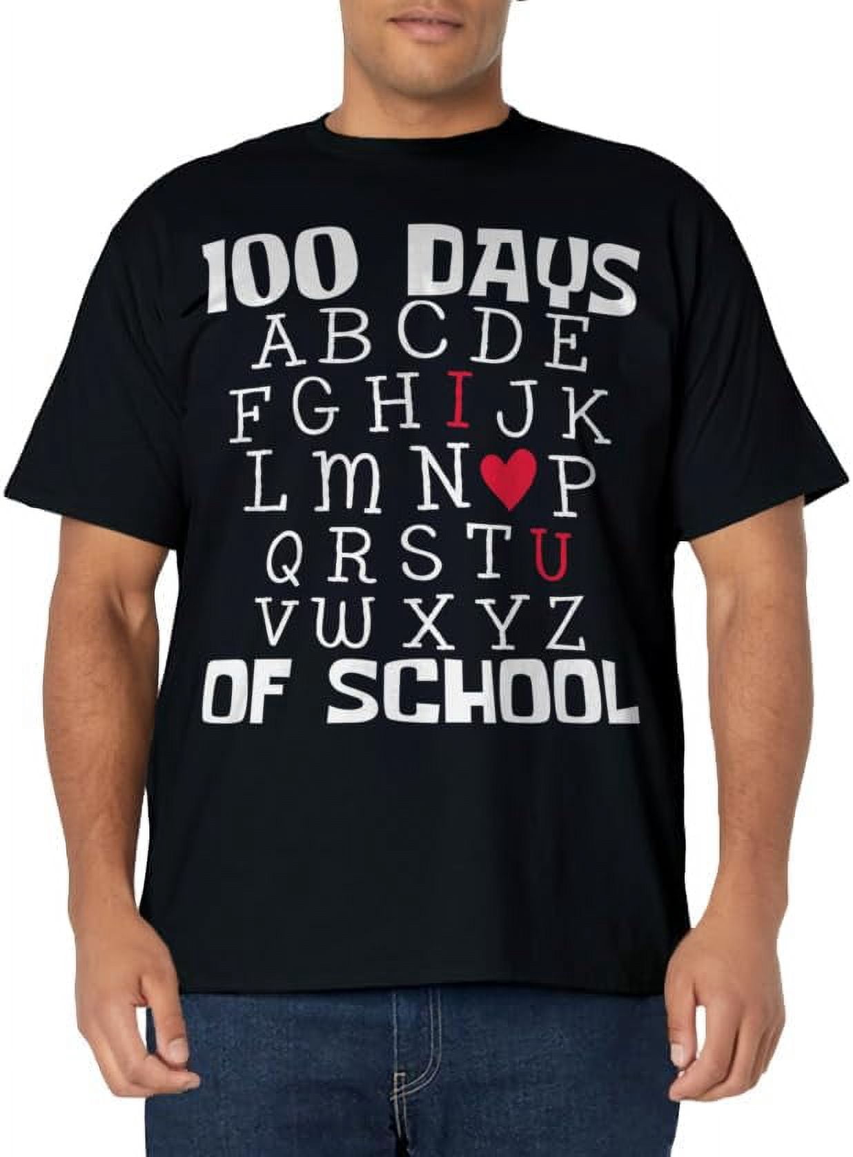 100 DAYS OF SCHOOL Alphabet 100th Day Teacher Student Kids T-Shirt ...