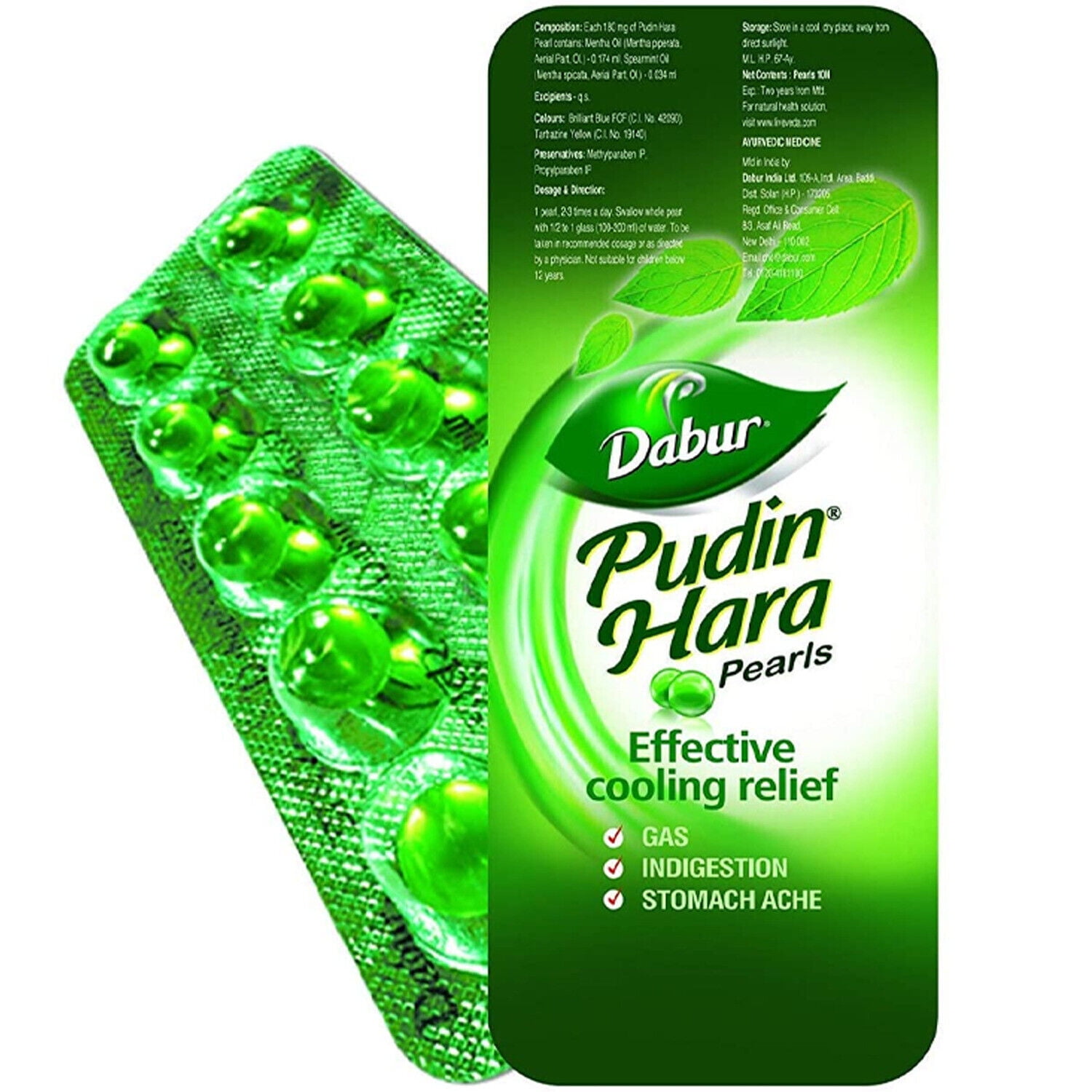 100 Dabur Pudin Hara Stomach Gas Pills Acidity Pearls Relief Active ...