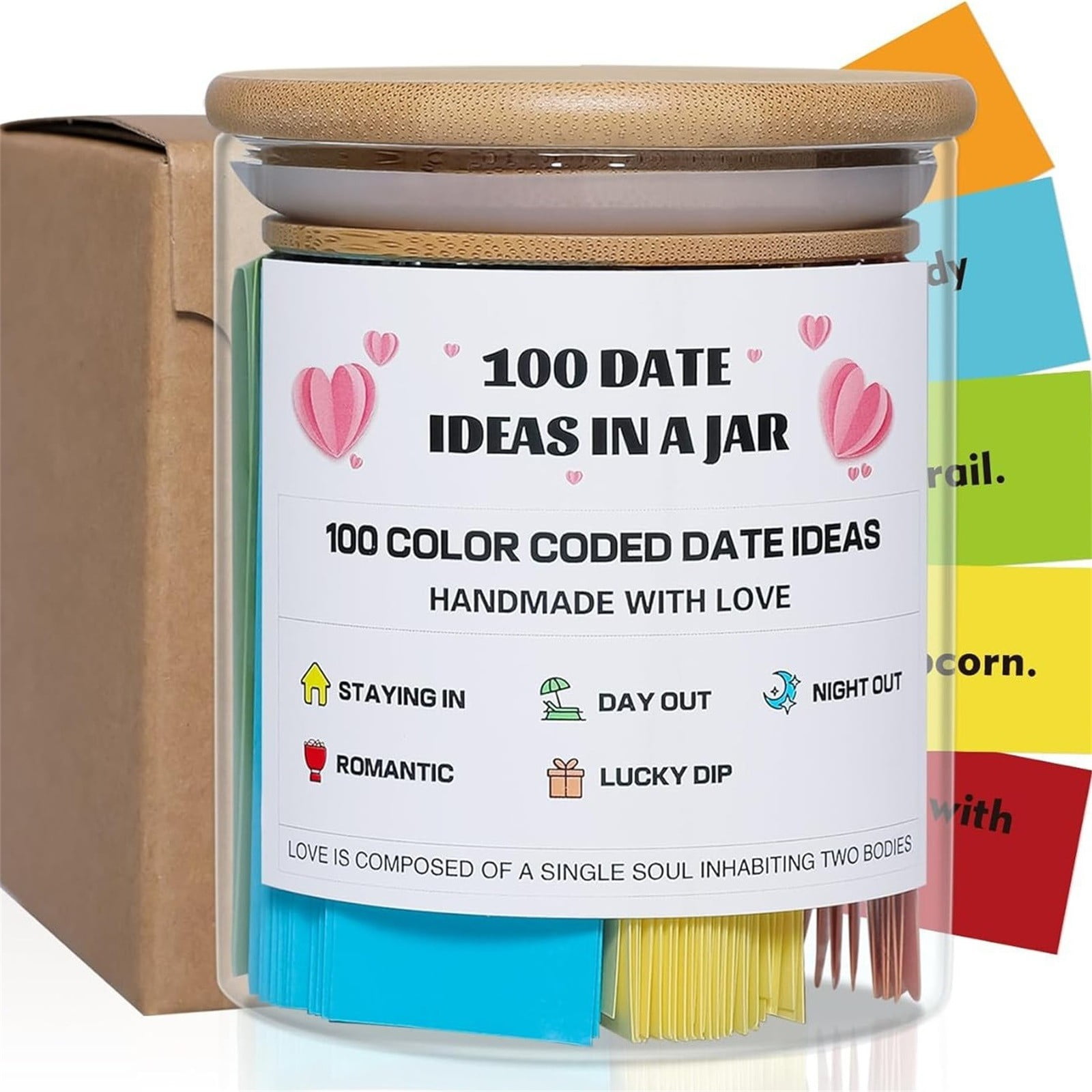 100 Date Ideas In A Jar Color Coded Date Ideas Budget Friendly Date Jar ...