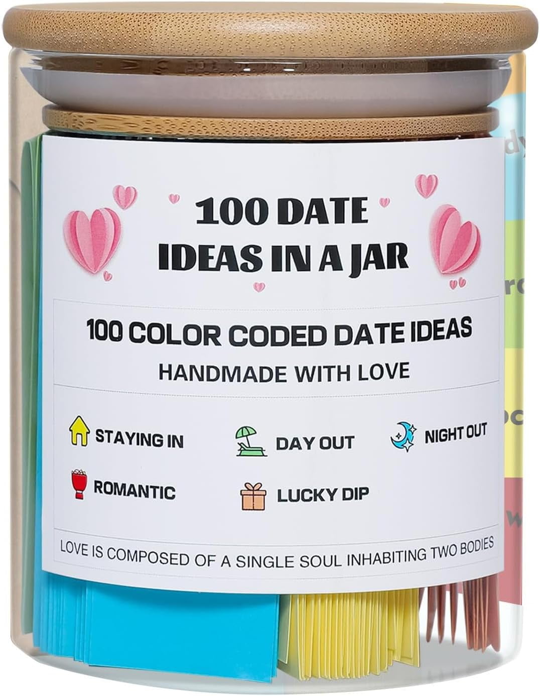 100 Date Ideas In A Jar Color Coded Date Ideas Budget-friendly Date Jar ...