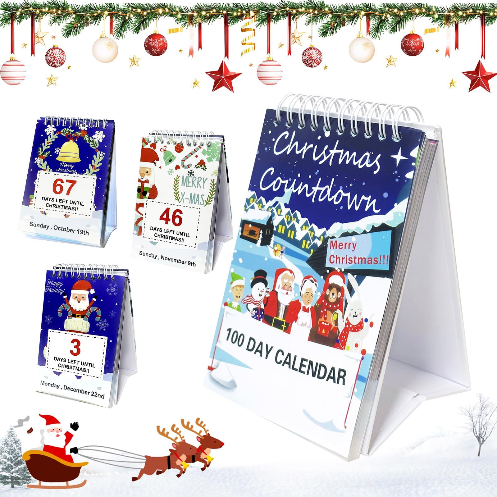 100 Day Christmas Countdown Calendar 2025, Advent Calendar 2025 ...